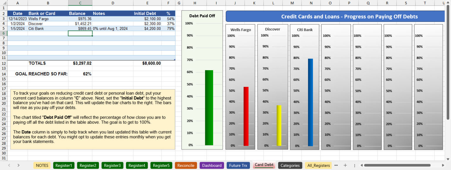 A Better Excel Checkbook Register (2024 Version) - Excel Checkbook