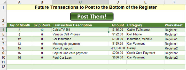 A Better Excel Checkbook Register (2024 Version) - Excel Checkbook